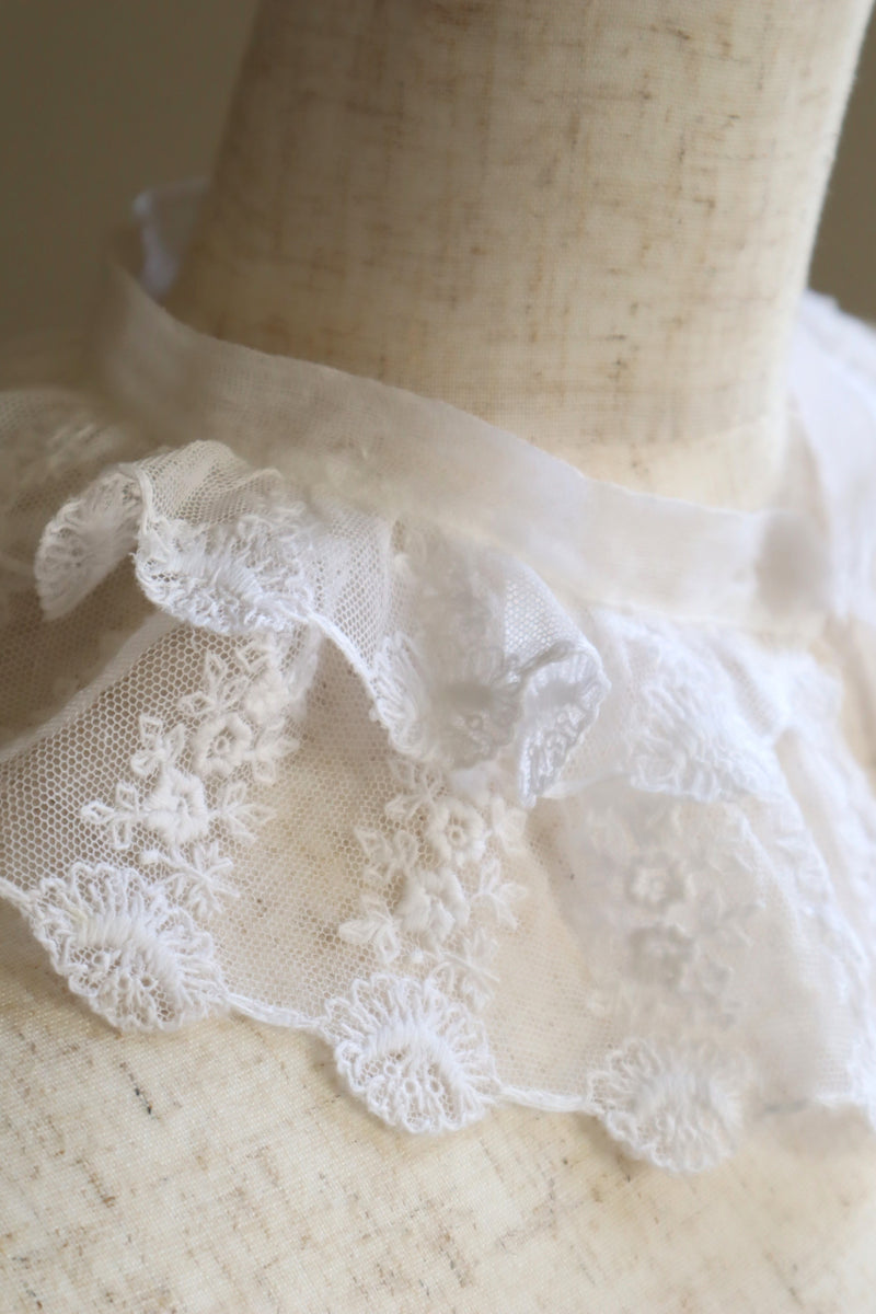1910s Frilled Cotton Tulle Lace Collar – makky